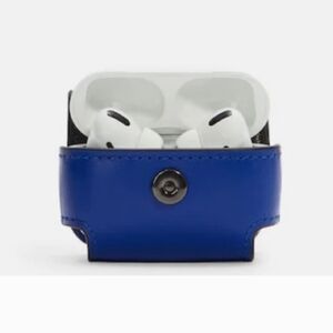 Coach | Accessories | Coach Royal Blue Leather Airpods Case | Poshmark
